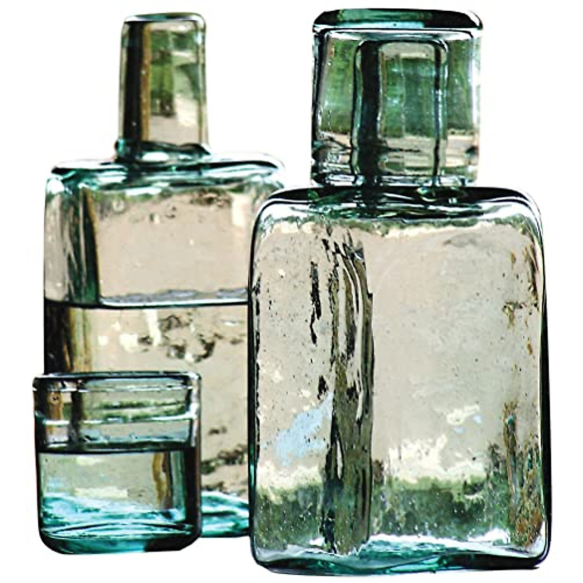 Kalalou Bedside Water Carafe and Drinking Glass, One Size, Green