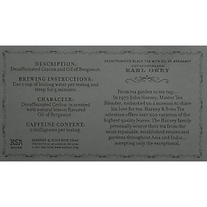 Harney & Sons Fine Teas Decaffeinated with Bergamot, Earl Grey, 50 Count