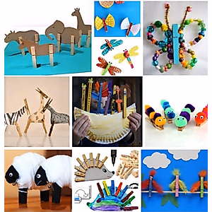 2" Pink Wooden Clothes Pins DIY Photo Garland Baby Shower Bag Clips Decorative Clothespins with Jute Twine Pack 50