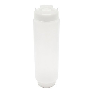 FIFO Inverted Plastic Squeeze Bottle with Refill and Dispensing Lids - First In First Out - Perfect for Catering, and Food Trucks - 1ct box - Restaurant ware, 16 oz, Clear