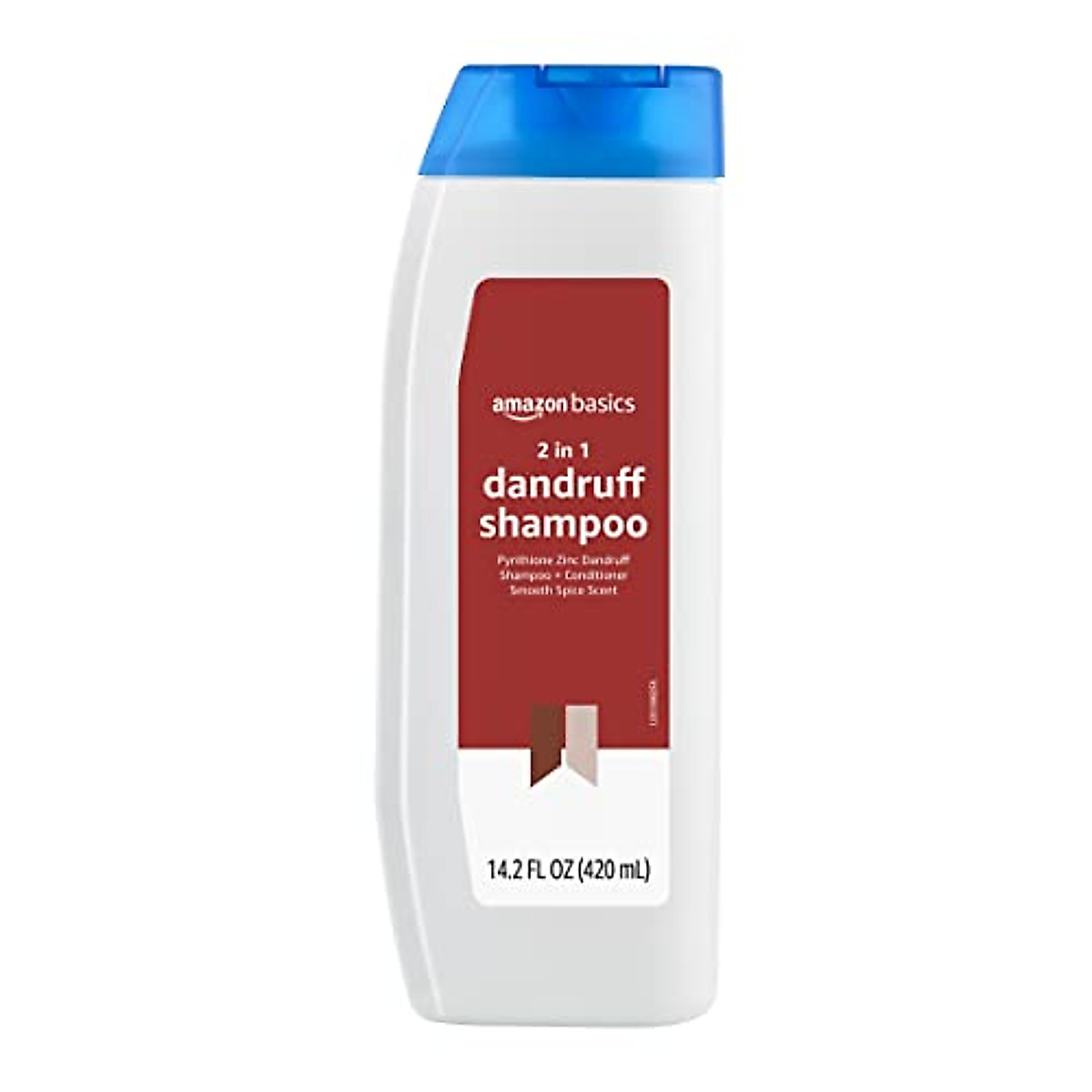 Amazon Basics 2-in-1 Dandruff Shampoo and Conditioner for Men, Smooth Spice Scent, 14.2 Fluid Ounces, Pack of 6