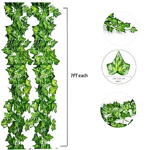 Unilove 168 feet Fake Foliage Garland Leaves Decoration Artificial Greenery Ivy Vine Plants for Home Decor Indoor Outdoors (Ivy Leaves)
