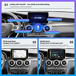 Road Top Wireless Carplay Retrofit Kit Decoder for Mercedes Benz NTG5.0 C Class W205 GLC 2015-2018 Year Car, Support Wireless Android Auto, Mirrorlink, Reverse Camera