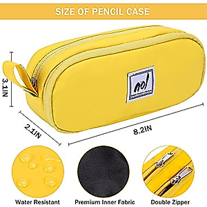 NOL Natural Organic Lifestyle Pencil Case Normal Size Pencil Purse Cosmetic Portable Bag for Office School (Yellow)