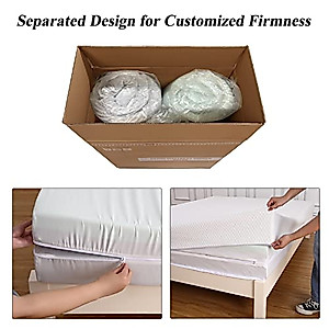 Homhougo 8-Inch Mattress Twin XL, Dual Layers Memory Foam Mattress, Convoluted Foam Mattress for Adjustable Bed Frame,CertiPUR-US Certified, Medium-Firm