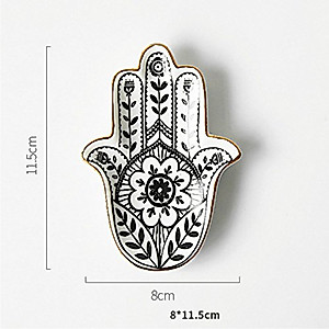 Saideke Home Trinket Dish Hand Small Jewelry Tray Ring Dish Holder Decorative Plate Hamsa Hand