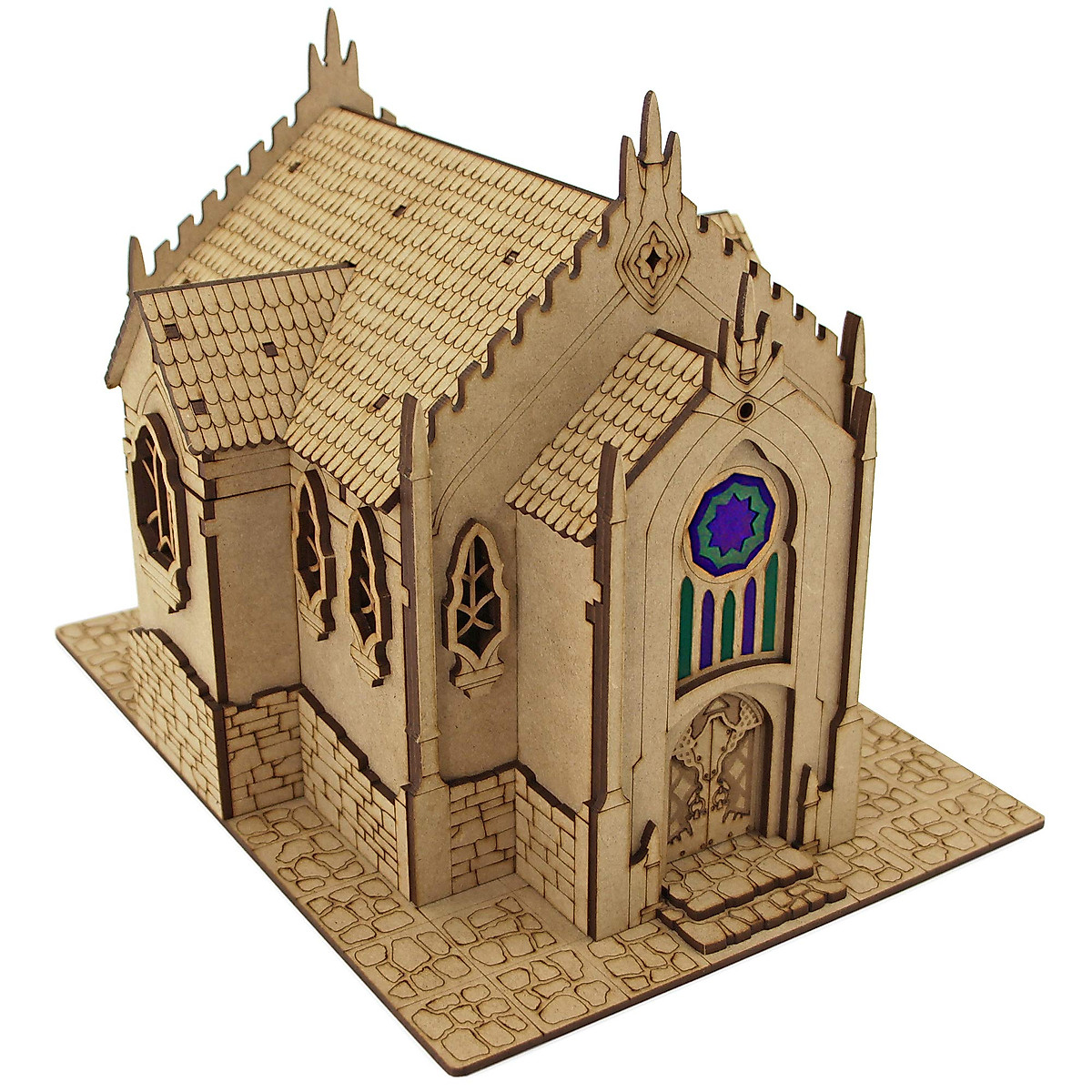 Temple Church D&D Wooden Laser Cut Buildings Fantasy Terrain 25mm 32mm 28mm Miniatures for Dungeons and Dragons, Pathfinder & Other Tabletop RPG
