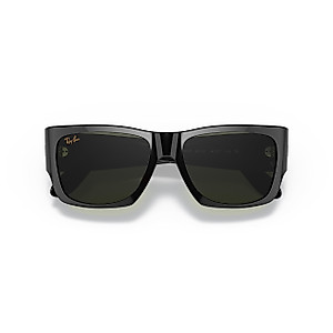 Ray-Ban RB2187 Nomad Square Sunglasses, Black/G-15 Green, 54 mm