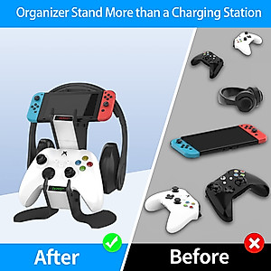 Controller Charger for Xbox Series X S - Wireless Controller Charging, Charger with 2 Pack Rechargeable Battery by DOYO(Black)