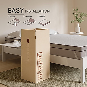 OWLLIGHT Mattress Topper, Memory Foam Gel Infused Bed Toppers with Washable Cover, High Density Dual-Layer Foam, CertiPUR-US Certified, 3 Inch (King, White)