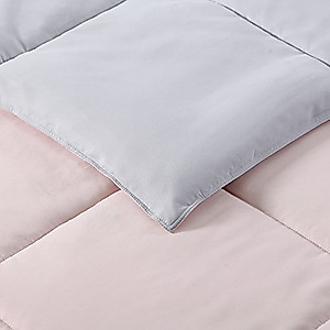 Truly Soft Everyday Reversible Comforter Set, Twin XL, Blush/Silver Grey