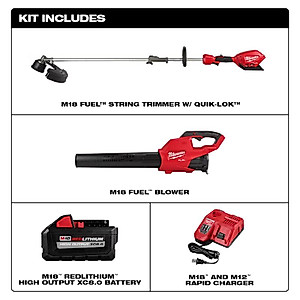 Milwaukee M18 Fuel 18-Volt Lithium-Ion Brushless Cordless Quik-LOK String Trimmer/Blower Combo Kit with Battery & Charger (2-Tool) 3000-21