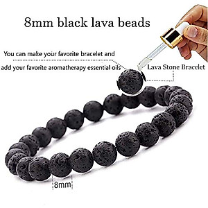 Fishdown 560 Pcs Natural Stone Healing Beads Lava - Natural Gemstone Beads Volcanic Stone Loose Beads Assortment Spacer Beads for Necklace Bracelets Jewelry Making DIY Kit