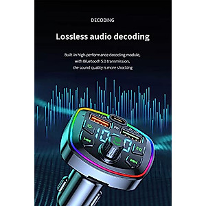 MJHA Bluetooth FM Transmitter for Car - Cigarette Lighter Aux Port Bluetooth Car Adapter & MP3 Player - A Multi-Function Smart Adaptor with Radio Transmitter & USB PD Fast Charging Port