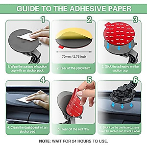 Sticky Adhesive Replacement for Suction Cup Mount, 4 Pack Circle 70mm (2.76") Heat Resistance 3M VHB Double Sided Self Sticker Pads for Universal Dashboard Car Phone Sucker Holder/Dash Cam/Camera/GPS