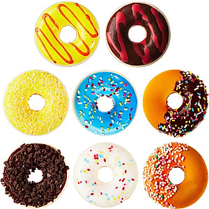 Chalyna 8 Pcs Fake Donuts Realistic Artificial Donuts Toy Fake Food Fake Cakes Desserts Donut Decorations Toys for Doughnut Party New Years Party Supplies Favors Food Decoration Prop, 1.78 (Cute)