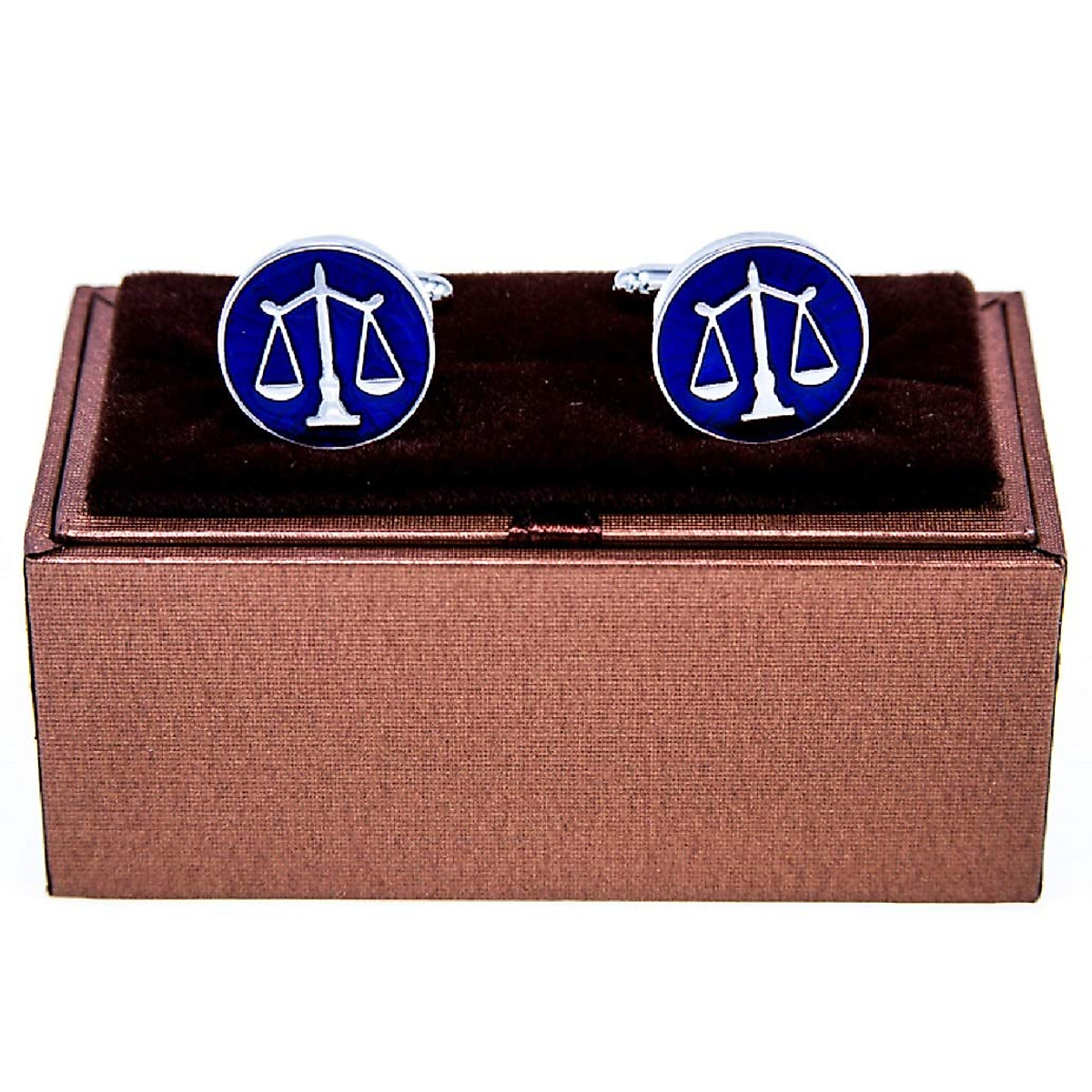 MRCUFF Law Scales of Justice Attorney Lawyer Pair Cufflinks in Presentation Gift Box & Polishing Cloth