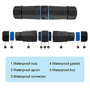 iwillink Waterproof RJ45 Coupler, Shielded Female to Female Waterproof Ethernet Coupler, IP68 Ethernet Outdoor LAN Cable Connector for Cat5e/Cat6/Cat7 Ethernet Cable PoE, (5 Pack)