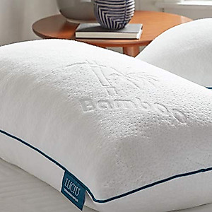 LUCID 4 Inch Down Alternative and Gel Memory Foam Mattress Topper, King, White & Premium Shredded Memory Foam Pillow-Hypoallergenic-Adjustable Loft-2 Pack, Standard (Pack of 2), White 2 Count