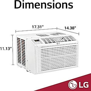 LG 6,000 BTU Window Conditioner, Cools 250 Sq.Ft. (10' x 25' Room Size), Quiet Operation, Electronic Control with Remote, 2 Cooling & Fan Speeds, 2-Way Air Deflection, Auto Restart, 115V, White
