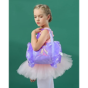 PAOTIT Girls Ballet Dance Backpack Personality Tutu Shoes Duffel Bags Ballerina Backpack (02 Purple)