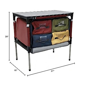 Camp Chef Sherpa Table & Organizer - Camping Storage for Outdoor Cooking & Camping Gear - Aluminum Table Top