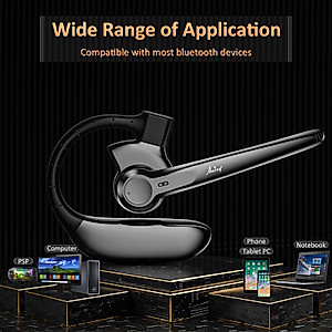 AMINY Wireless Bluetooth Headset with Dual Microphone Noise Cancelling,Auriculares Bluetooth Earpiece 30 Hrs Talking Time V5.3 Bluetooth Earphones Wireless Headset for Trucker/Driving/Office