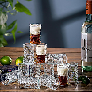 wookgreat 16 Pack Shot Glasses Set, 2oz Mini Tiki Glasses Set, Clear Shot Glasses Bulk, Small Whiskey Shot Glass, Mini Drinking Cups for Vodka, Tequila, Spirits, Liquors, Whiskey, Cocktail, Espresso