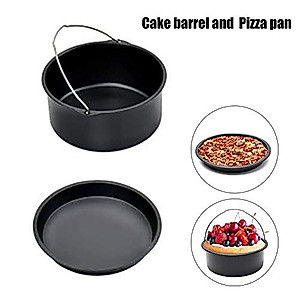 Cake Cans, Pizza Pan, 2pcs/set Steel Round Air Fryer Accessories Steel Baking Cake Barrel for Gourmia Cosori Phillips Gowise For Gourmia for Home Kitchen Resturant