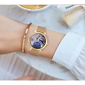 Smart Watch for Women, Fitness Activity Tracker Watch with Heart Rate, Sleep Monitor, Blood Pressure Monitor, Menstrual Period, Full Touch Screen Women Thin Stainless Steel Mesh Bracelet Strap