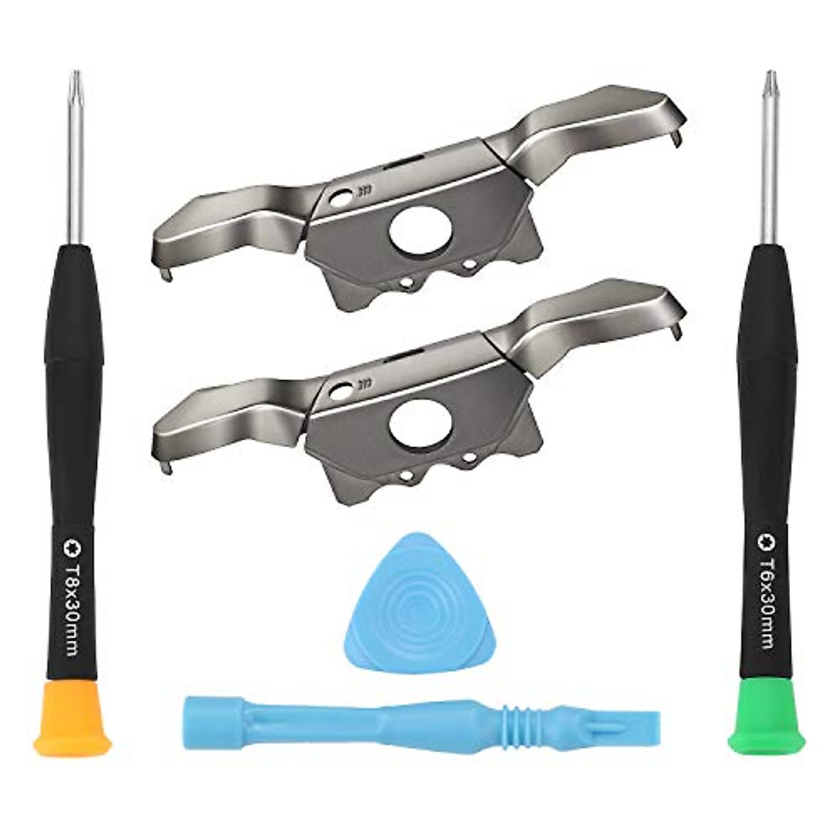 SANITRO 2 Pack Upgraded Bumpers Replacement LB RB Button Triggers Parts - Ultra Durable Version + T6 T8 Screwdriver Repair Kit Compatible with Xbox One Elite Controller