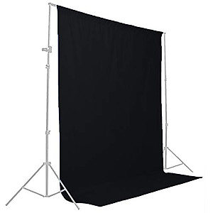 LimoStudio 9' x 13' / 108" x 156" Photo Studio Pure Black Fabricated Backdrop Background Screen for Photo Video Photography Studio, Video and Television, AGG1854
