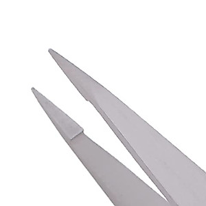 Tweezers - Eyebrow Offset Ultra Fine Point Tweezer - Pointed Tip, German Stainless Steel, Hair Removal, Facial - By The Unique Edge