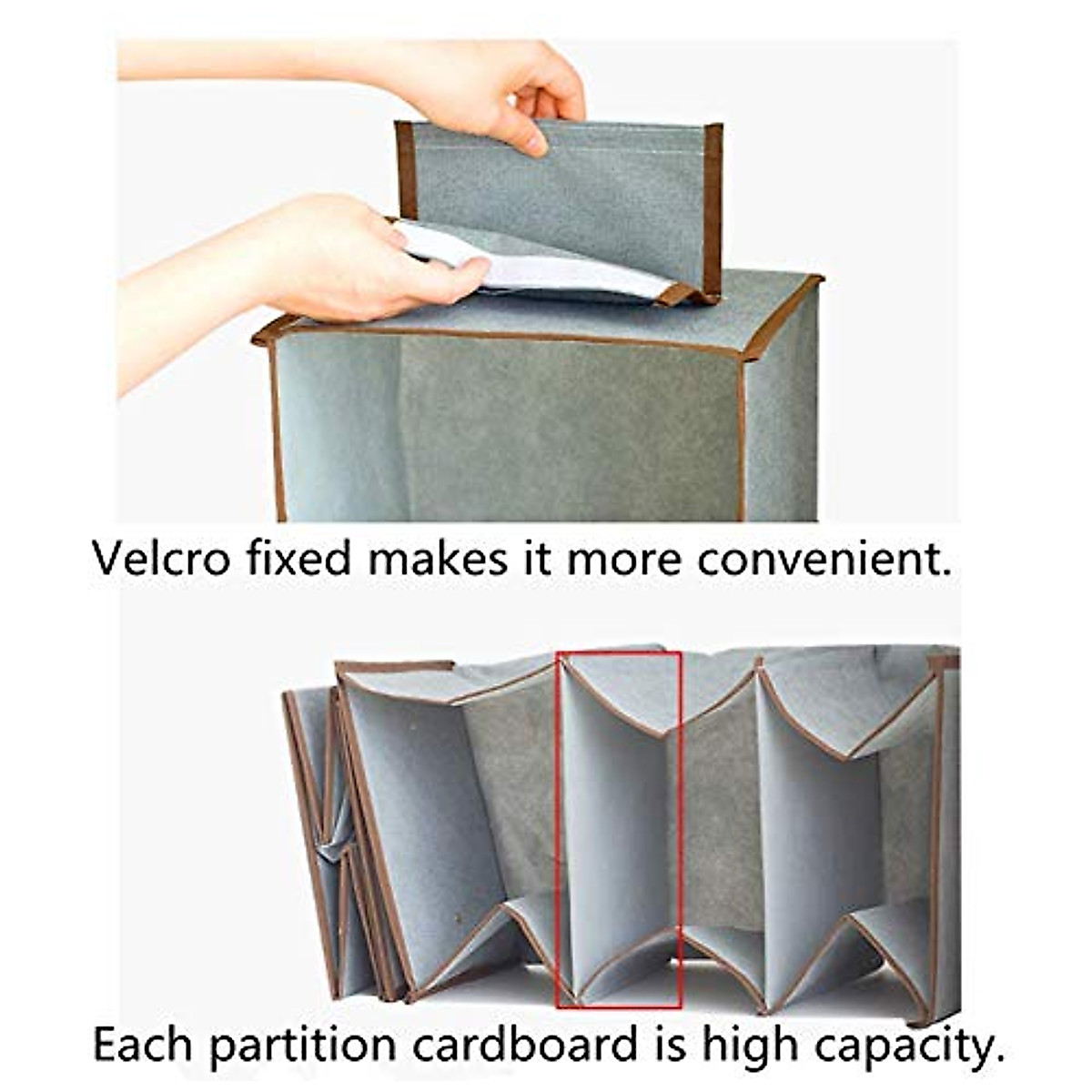 Adou 3 Shelf Hanging Closet Organizer 3 Drawers, Hanging Collasible Closet Storage Shelves, Canvas Hanging Closet Storage Organizer with Drawers for Clothing&Sweaters