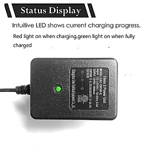 12V 1000MA Round Hole Battery Charger with Charging Indicator Light for Kids Electric Ride-On Cars