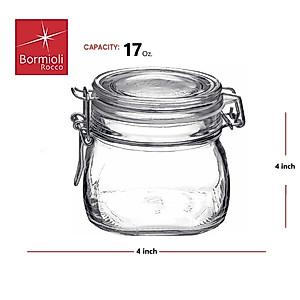 Bormioli Rocco Fido Clear Glass Jar with 85 mm Gasket,0.5 Liter (Pack of 2)