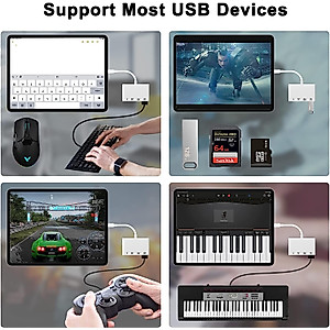SD Card Reader Adapter for iPhone, Lightning to Camera Memory Card Reader, 4 in 1 iPhone Card Reader USB Camera Adapter, Lightning USB OTG Adapter TF Card Reader for iPhone 14/13/12/11/X/8/7/iPad