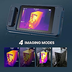 ACEGMET P200 Thermal Camera, 90° Rotating Lens Thermal Imaging Camera with 2MP Visual Camera, 240 x 180 IR Resolution Infrared Camera, 20Hz, 3.5" Touch Screen Thermal Imager, -4°F~1022°F, IP54