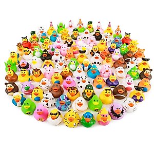 XY-WQ 100 Pack Rubber Duck for Jeeps Ducking - 2.3 Inch Bulk Floater Duck for Kids - Baby Bath Toy Assortment - Party Favors, Birthdays, Bath Time, and More (50 Varieties)