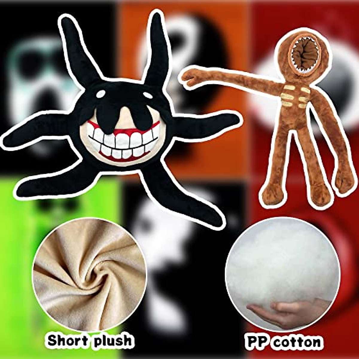 Lesome Doors Plushies Doors Plush Set of 4 New Monster Horror Game Stuffed Figure Doll Halloween Christmas Birthday Great Choice for Graduation Gift Party Favors (C-Door)