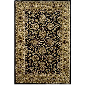 SAFAVIEH Classic Collection 6' x 9' Black / Gold CL252A Handmade Traditional Oriental Premium Wool Area Rug