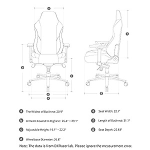 DXRacer Craft Pro Gaming Chair, High Density Memory Foam, 4D Armrests, Adjustable Recline with Extra Wide and Thick Cushion, Standard, Black & White