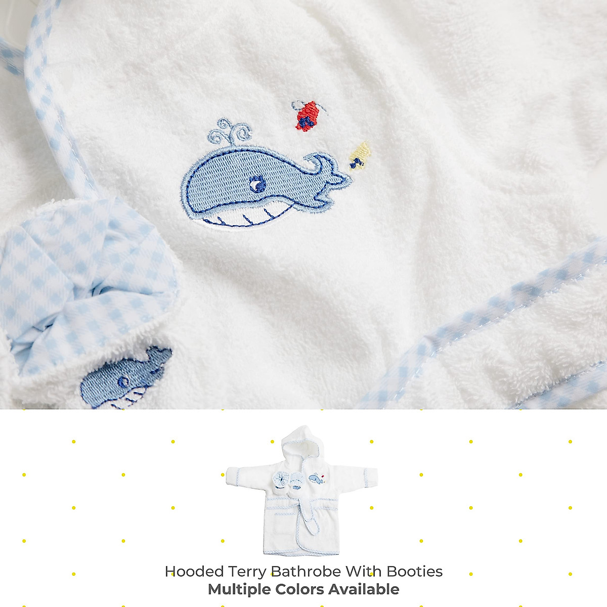 Spasilk 100% Cotton Hooded Terry Bathrobe with Booties — Baby Girl Gifts — Baby Boy Gifts —One Size — Shower Gift