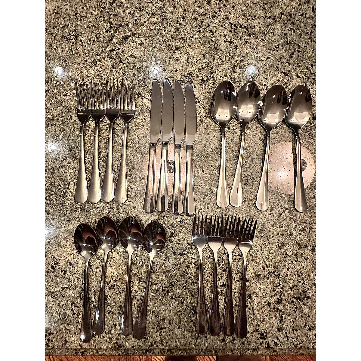 RBG Essentials Heavy-duty Stainless Steel Utensils Flatware Set, 20-piece Black Silverware Cutlery Set