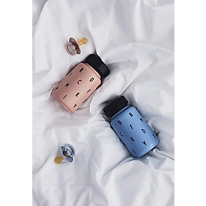 Design Letters Kids Water Bottle for School 11 Oz | Double Wall Insulated Water Bottle with Straw | Stainless Steel Vacuum Insulated Kids Straw Bottle | Leak Proof BPA-Free Flask | Reusable Tumbler