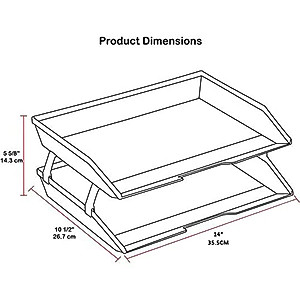 Acrimet Facility 2 Tier Letter Tray Side Load Plastic Desktop File Organizer (Clear Green Color)