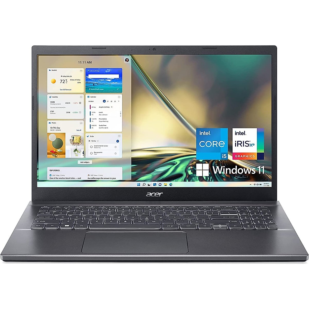 acer 2024 Aspire 5 15.6" FHD IPS Laptop PC 10-Core 12th Intel Core i5-1235U Iris Xe Graphics 16GB DDR4 256GB NVMe SSD WiFi AX RJ-45 BT HDMI Webcam Thunderbolt 4 Backlit KB Windows 11 Pro w/RE USB