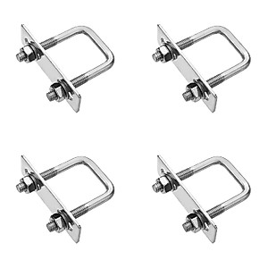 Yinpecly 4Pack Square U-Bolts 1"(25mm) Inner Width 304 Stainless Steel U-Bolts M6 with Washers and Nuts for Automobiles Trailer, Ski Boat, or Sailboat Trailer, M6x25x50mm