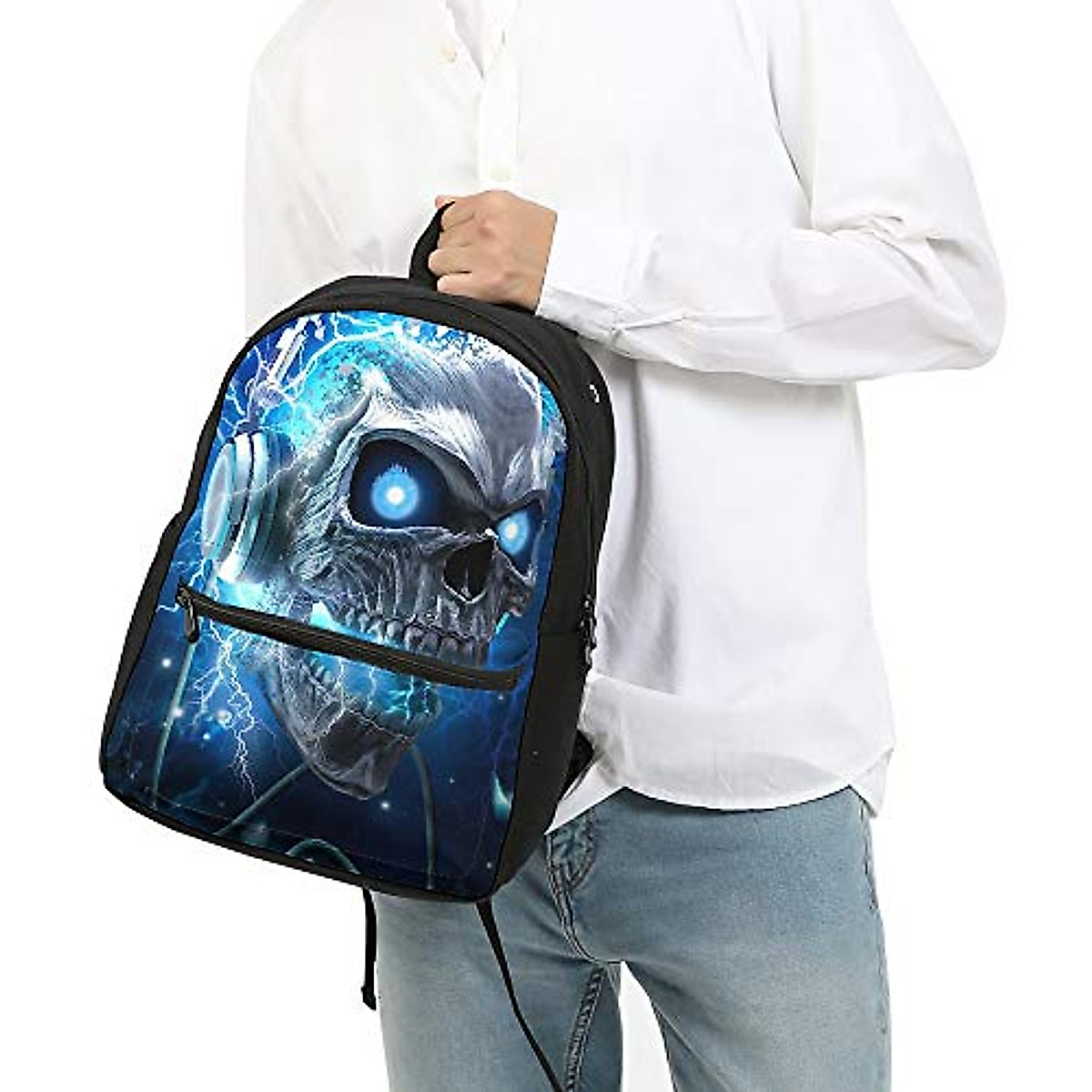 FeHuew Galaxy Skull Boys Backpacks Bookbag Laptop Shoulder Daypack Shoulder Lightweight Bag for Teens