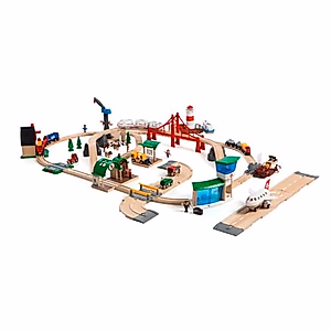 BRIO World 33766 Deluxe Railway Set - Ultimate Wooden Train Adventure for Kids Aged 3 and Up | Interactive and Educational | Compatible with All Brio Railway Toys | Certified Sustainable Toy